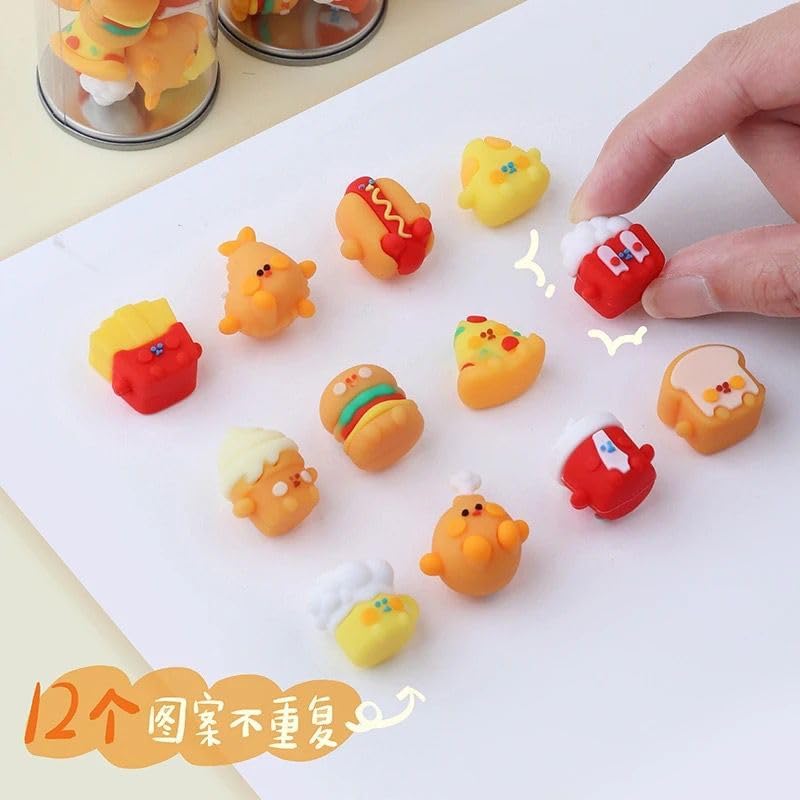 Cute Fast Food erasers in a box