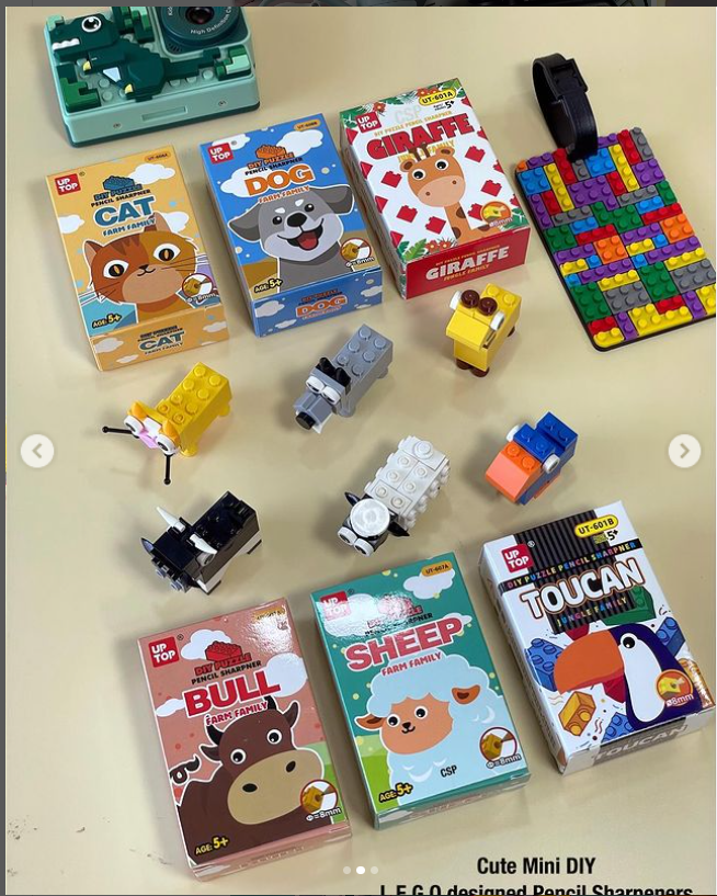 DIY Lego Puzzle sharpeners for kids birthday return gifts