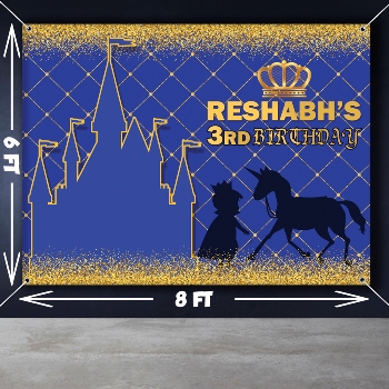Royal Prince Blue Backdrop banner for Birthday