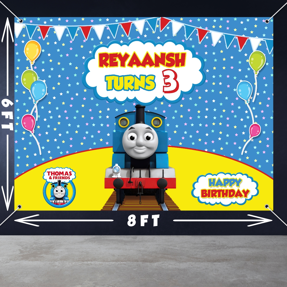 Thomas the Train theme Wall back drop for Birthday Decoration
