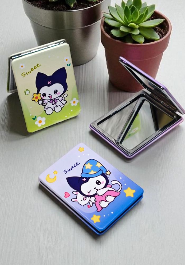 Kuromi theme Compact pocket mirror for Girls
