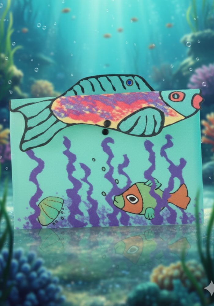 Under the sea theme Button file Folder bag